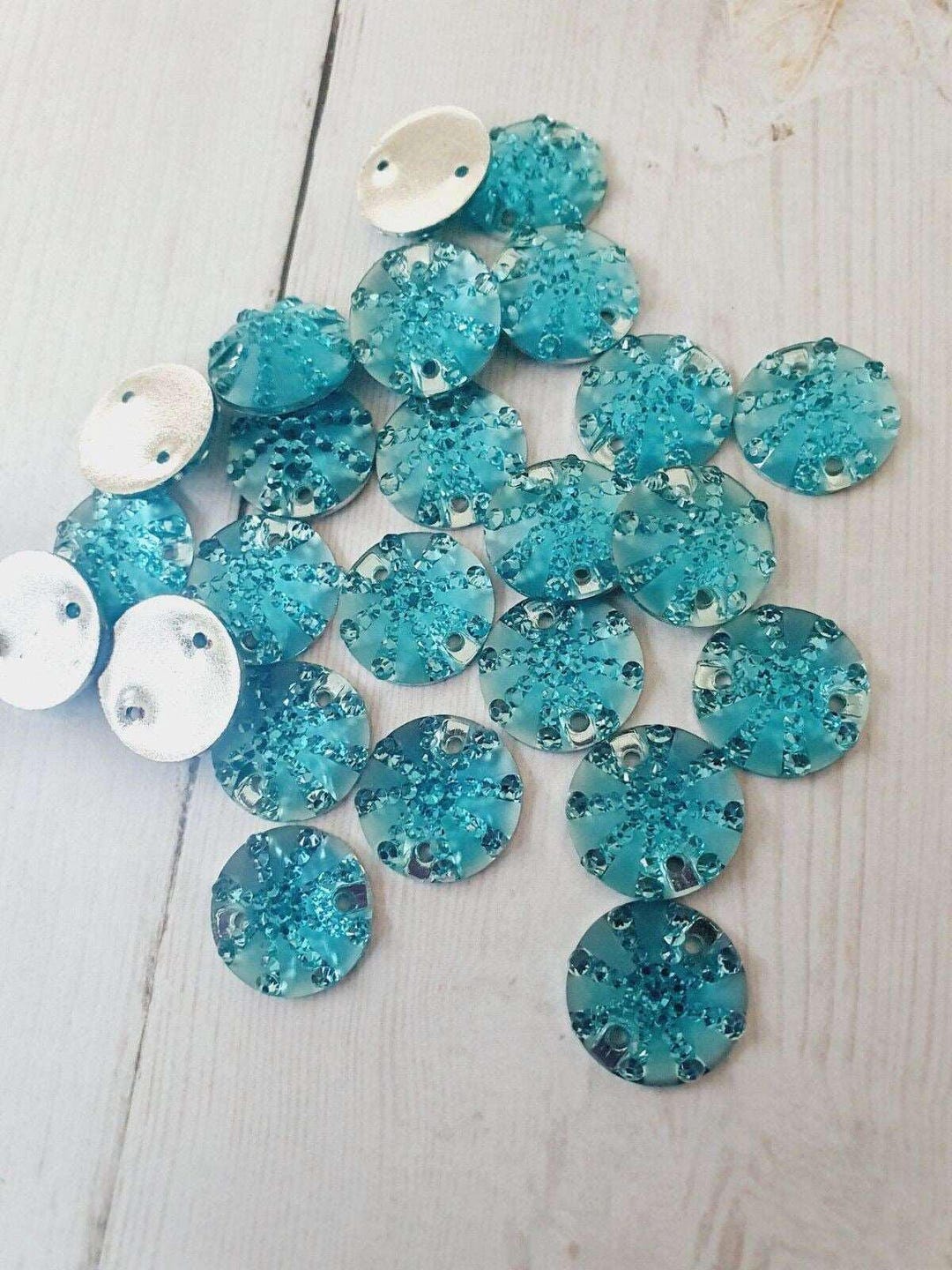 10x 16mm Light Blue 3D Dome Acrylic Sew on Rhinestone Gem Round - Etsy