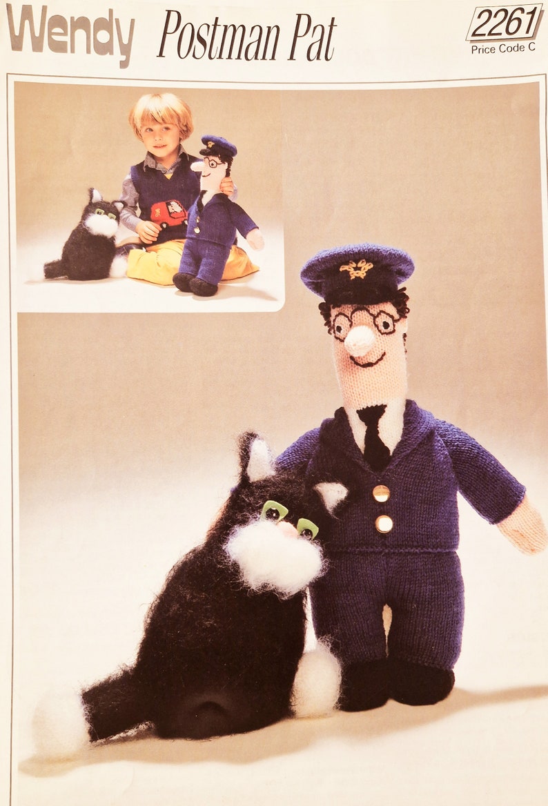 Postman Pat & Cat Vintage Knitting Pattern PDF - Etsy