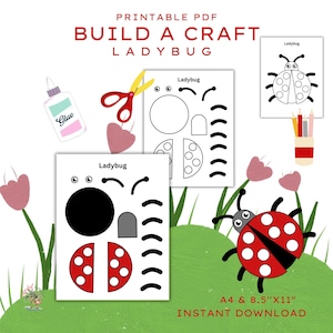 Build A Craft Ladybug Printable Kids Activity & Paper Crafts Digital ...