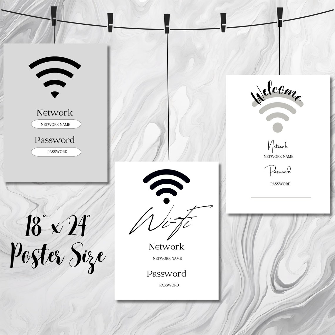 Wi-fi Password Sign Template Editable Template Doctor's Office Dentist ...