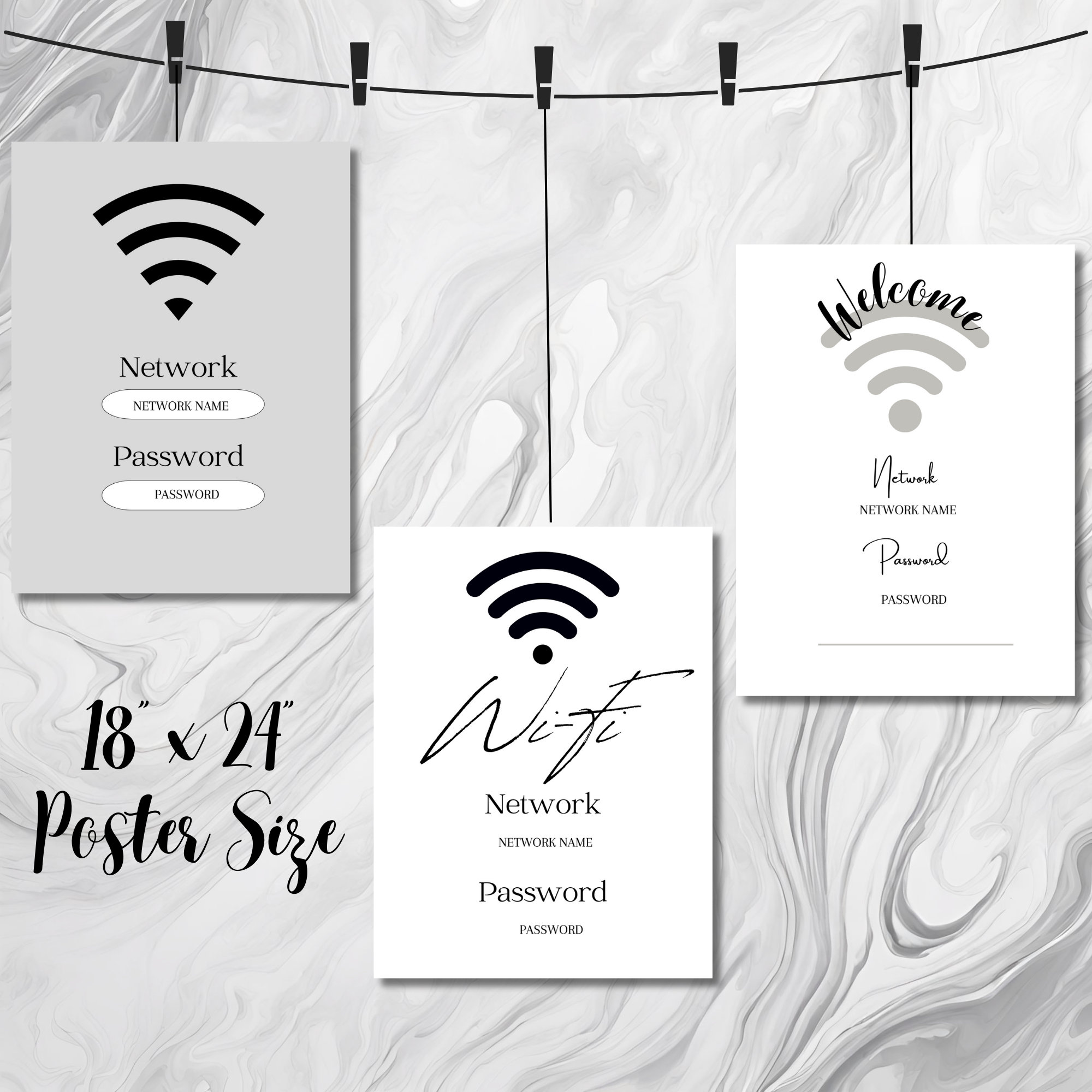 Wi-fi Password Sign Template Editable Template Doctor's Office Dentist ...