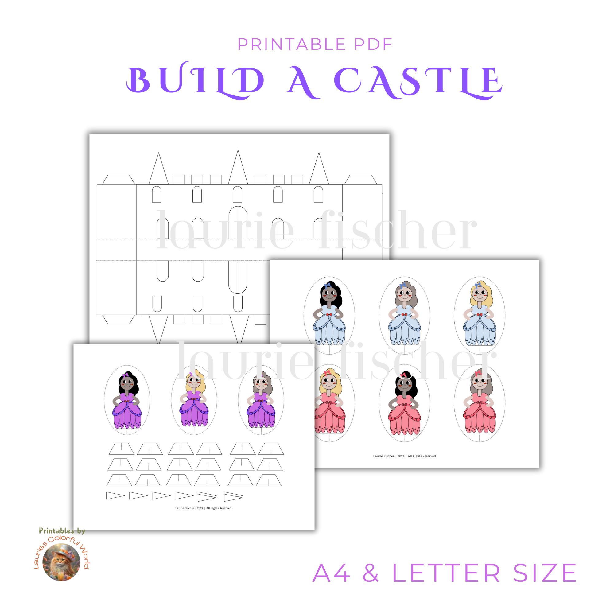 Build a Castle With 9 Princesses Printable DIY Princess Castle Craft ...