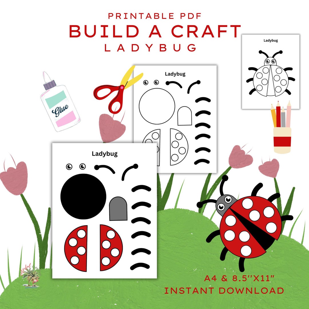 Build A Craft Ladybug Printable Kids Activity & Paper Crafts Digital ...