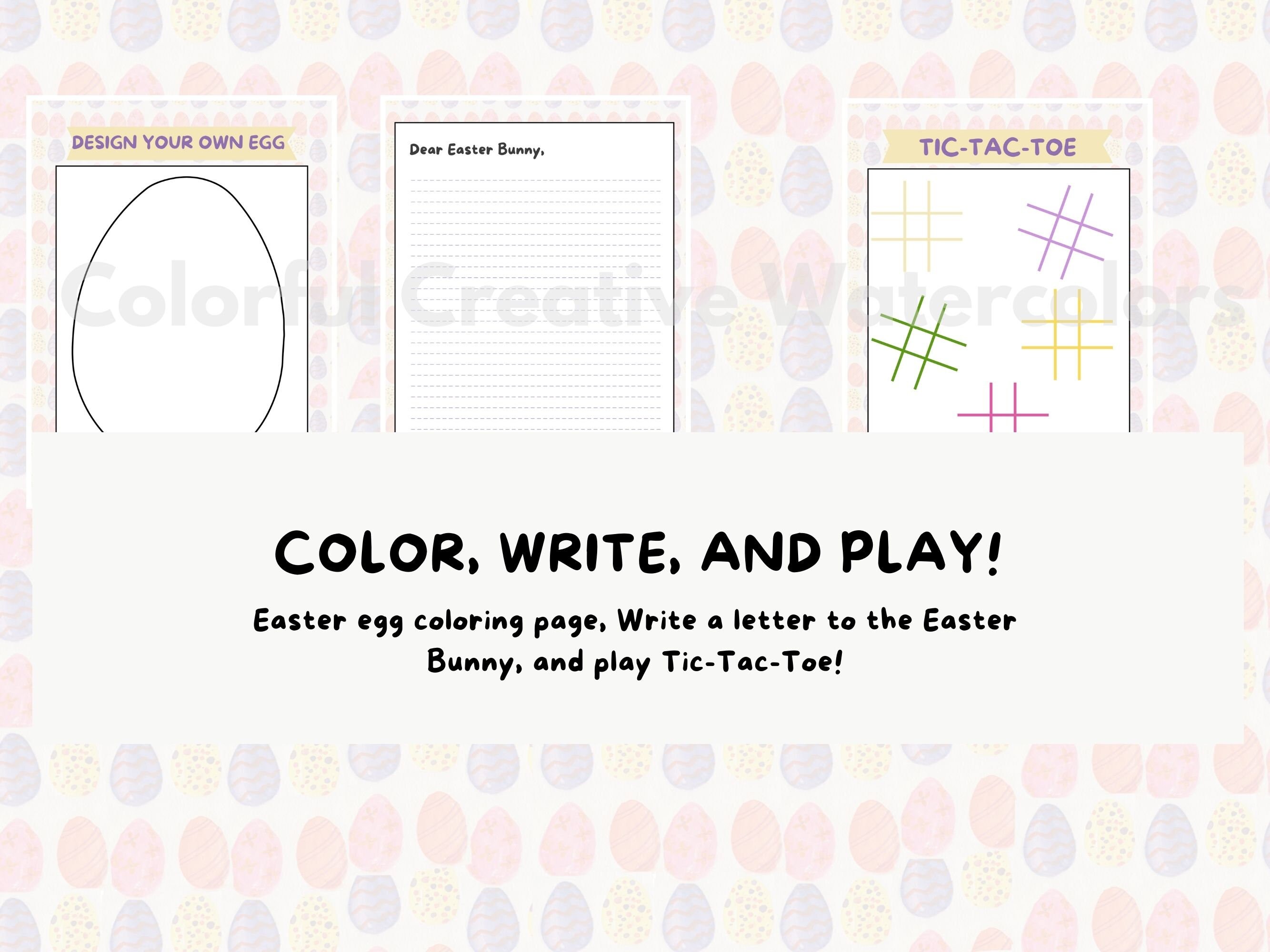 Easter Activity Pack, Digital Download, Easter Egg Coloring Page ...
