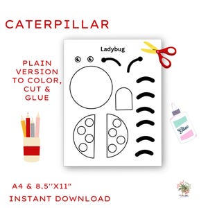 Build A Craft Ladybug Printable Kids Activity & Paper Crafts Digital ...