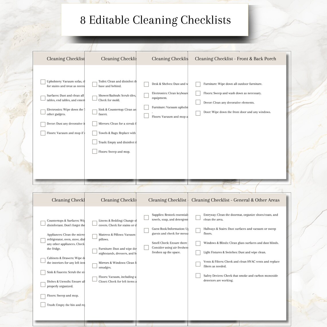 Airbnb Editable Templates Checklists Instagram Templates cleaning ...