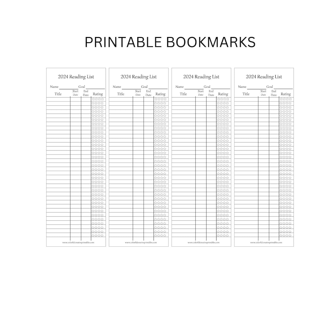 Printable Bookmark, Reading Log Tracker, Reading Journal, Reading ...
