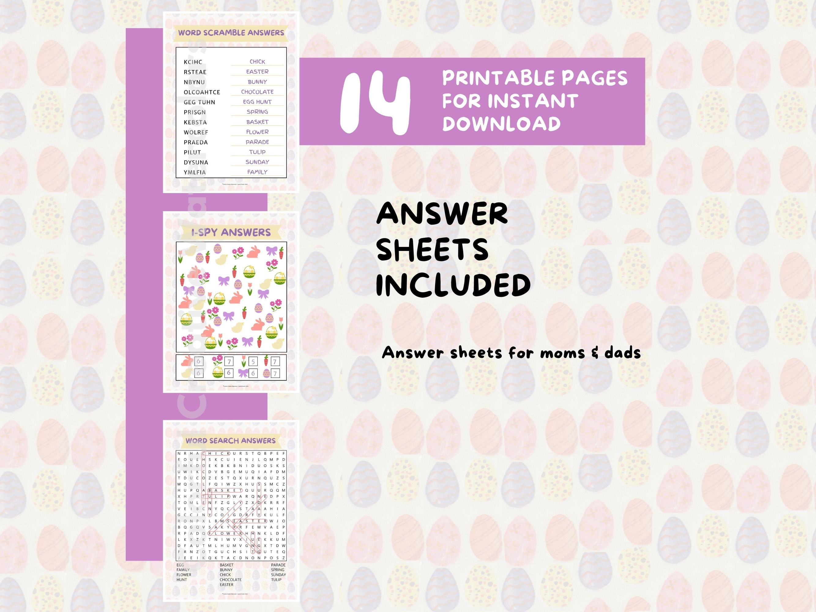 Easter Activity Pack, Digital Download, Easter Egg Coloring Page ...