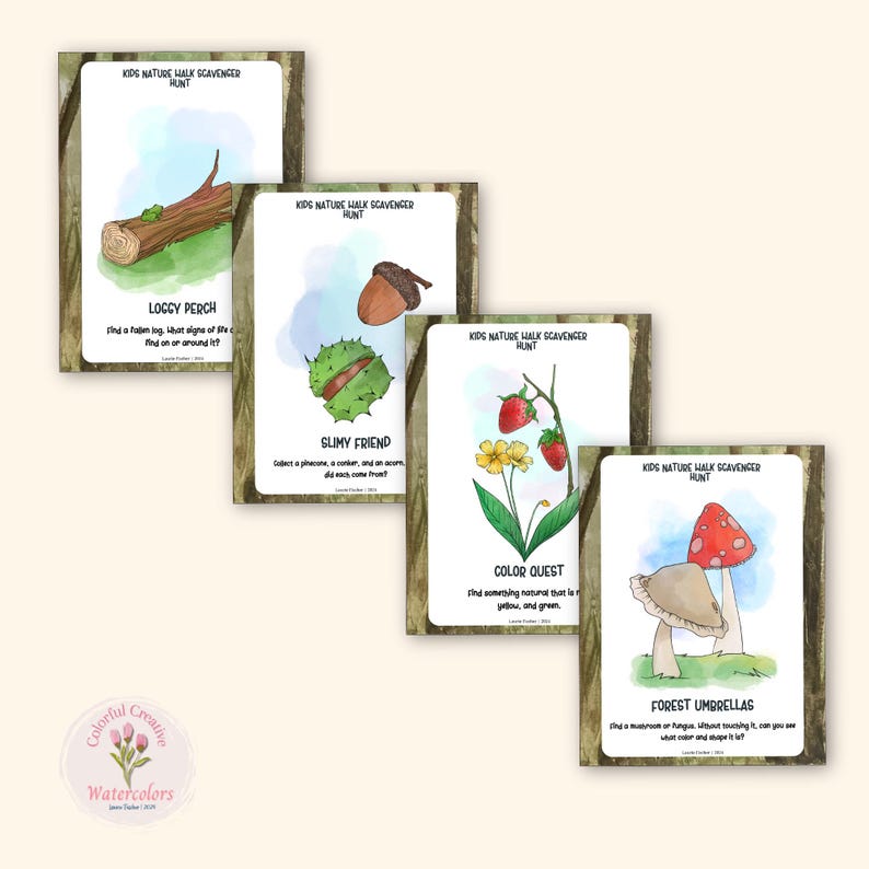 Kids Nature Walk Scavenger Hunt PDF, Printable Homeschool Activity ...