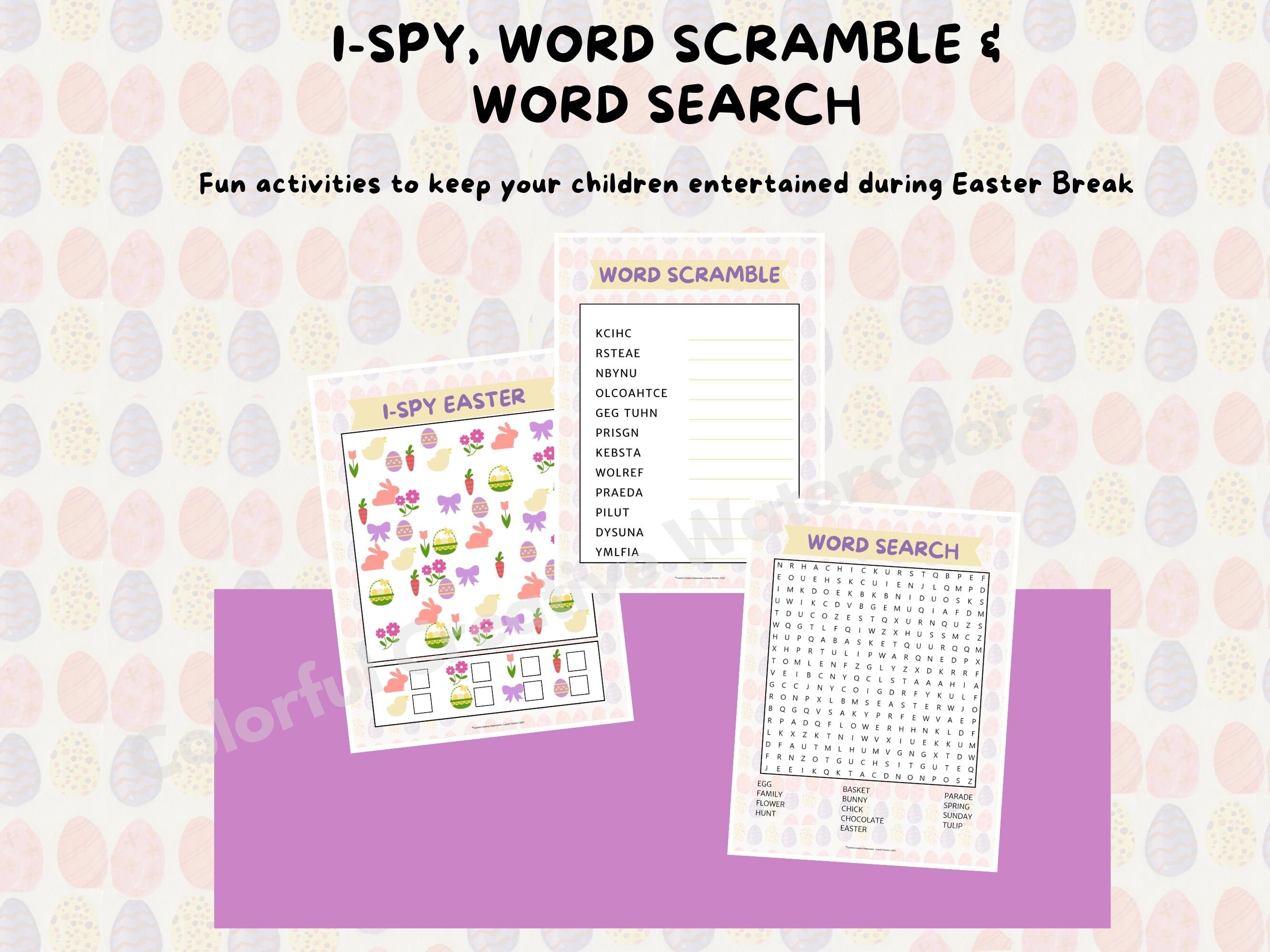 Easter Activity Pack, Digital Download, Easter Egg Coloring Page ...