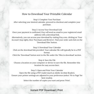 Streamlined, Undated, Monthly Calendar, Instant Download, Printable ...