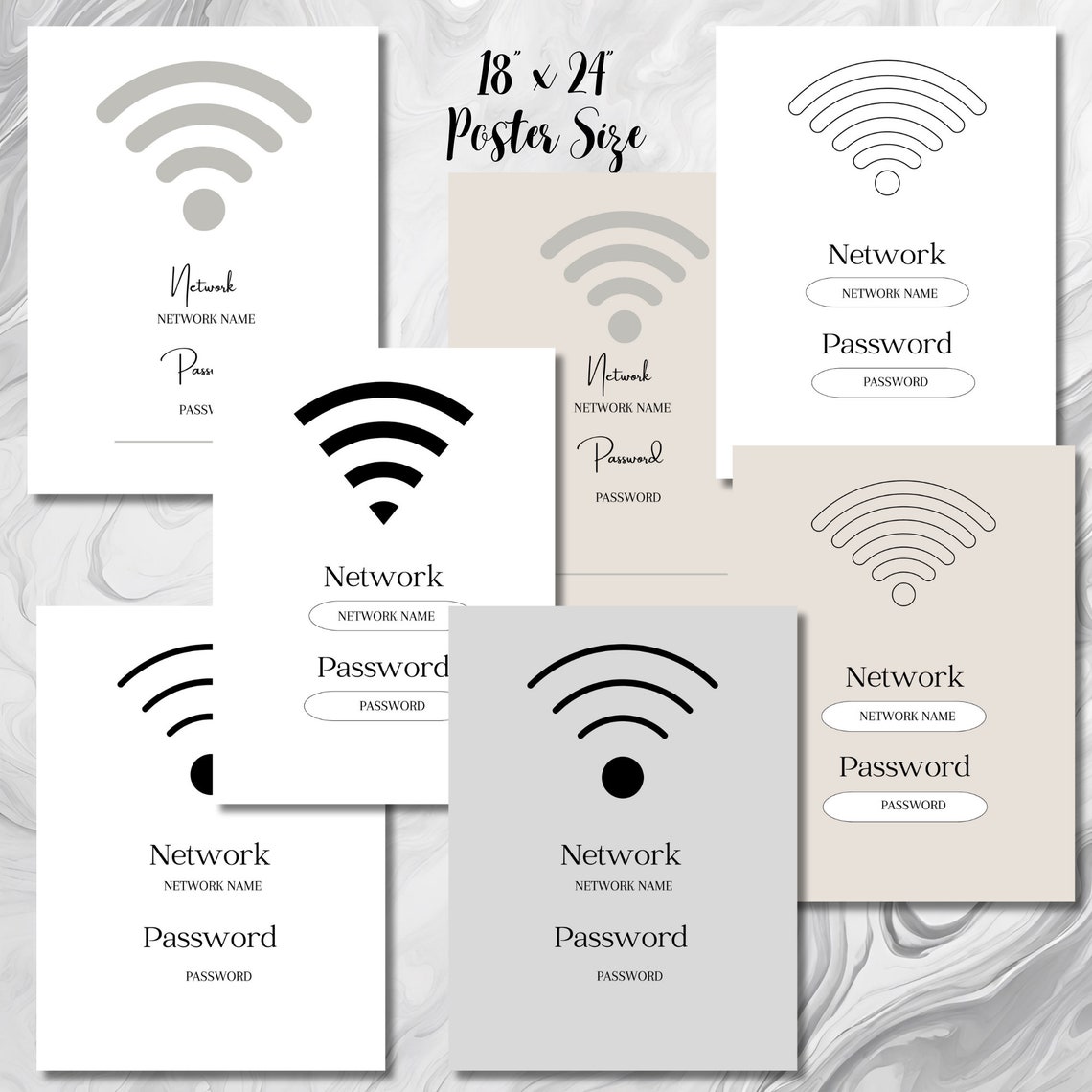 Wi-fi Password Sign Template Editable Template Doctor's Office Dentist ...