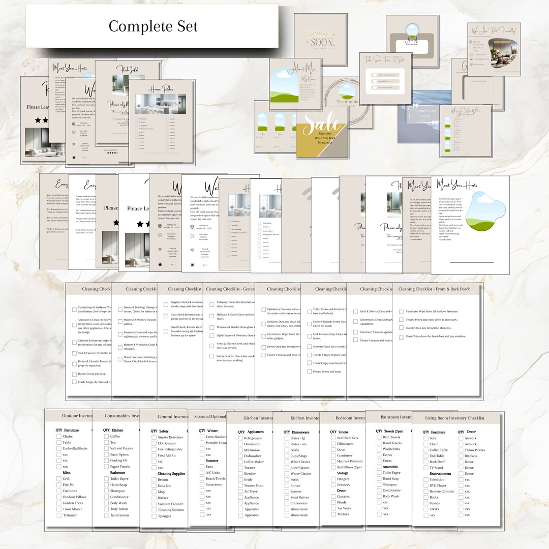 Airbnb Editable Templates Checklists Instagram Templates cleaning ...