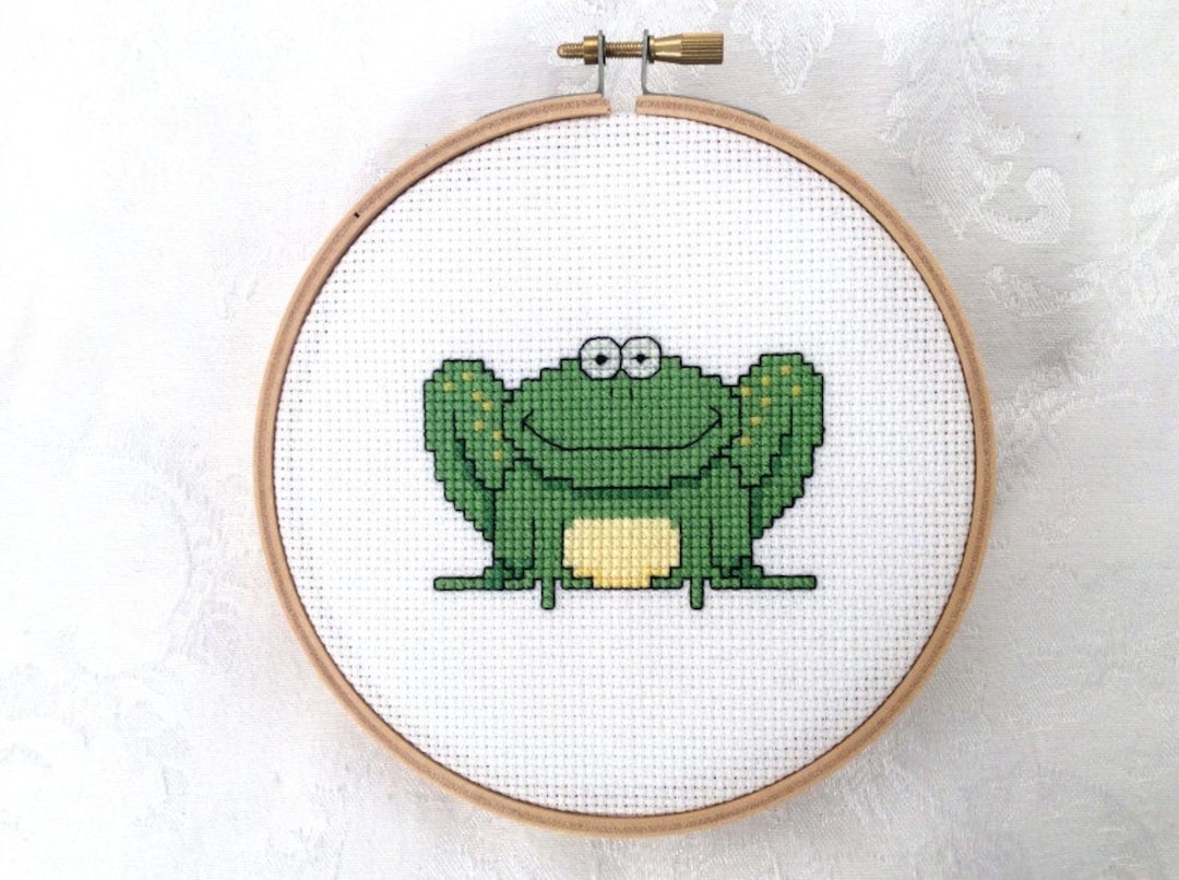 Frog Cross Stitch Pattern, Needlepoint, Animal Embroidery, PDF Pattern ...
