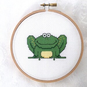 Frog Cross Stitch Pattern, Needlepoint, Animal Embroidery, PDF Pattern ...