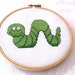 Worm Counted Cross Stitch Pattern, Needlepoint, Bug PDF Pattern, Garden ...