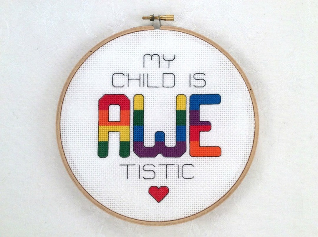Autistic Cross Stitch Pattern, PDF Pattern, ASD Embroidery, Aspbergers ...