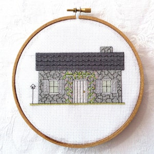 Stone Cottage Cross Stitch Pattern, House Embroidery, Home Needlepoint ...