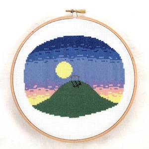 Easter Cross Stitch, PDF Pattern, Cross Embroidery, Crucifixion ...