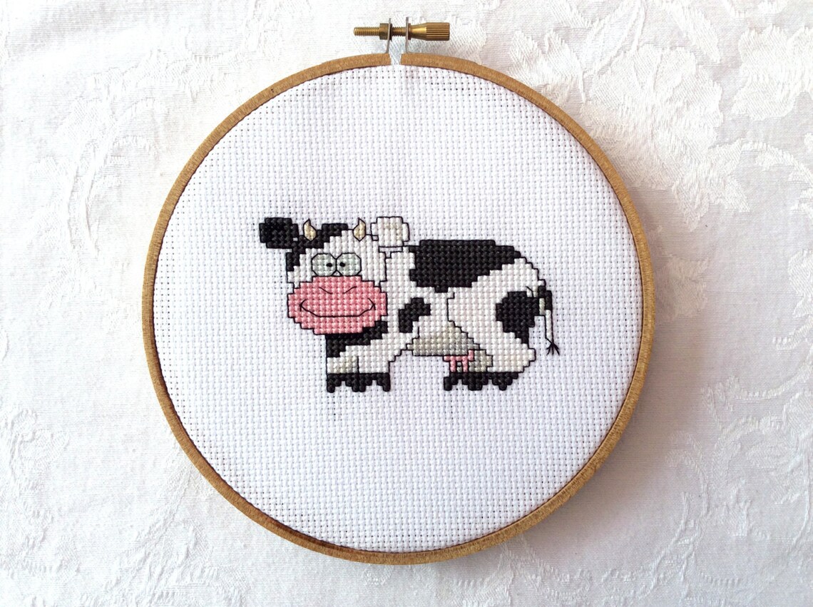 Cow Cross Stitch Pattern Farm Embroidery Barn Animal - Etsy