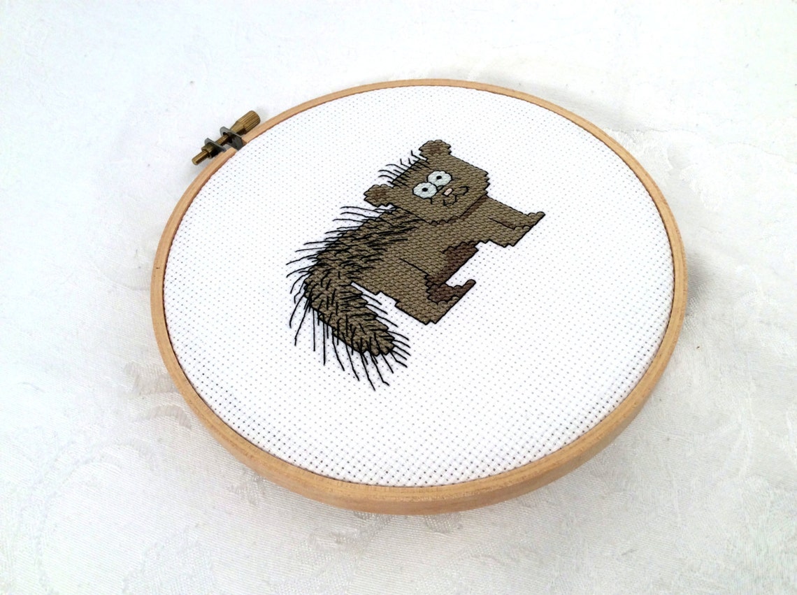 Porcupine Cross Stitch Pattern, Animal Embroidery, Cute Needlepoint ...