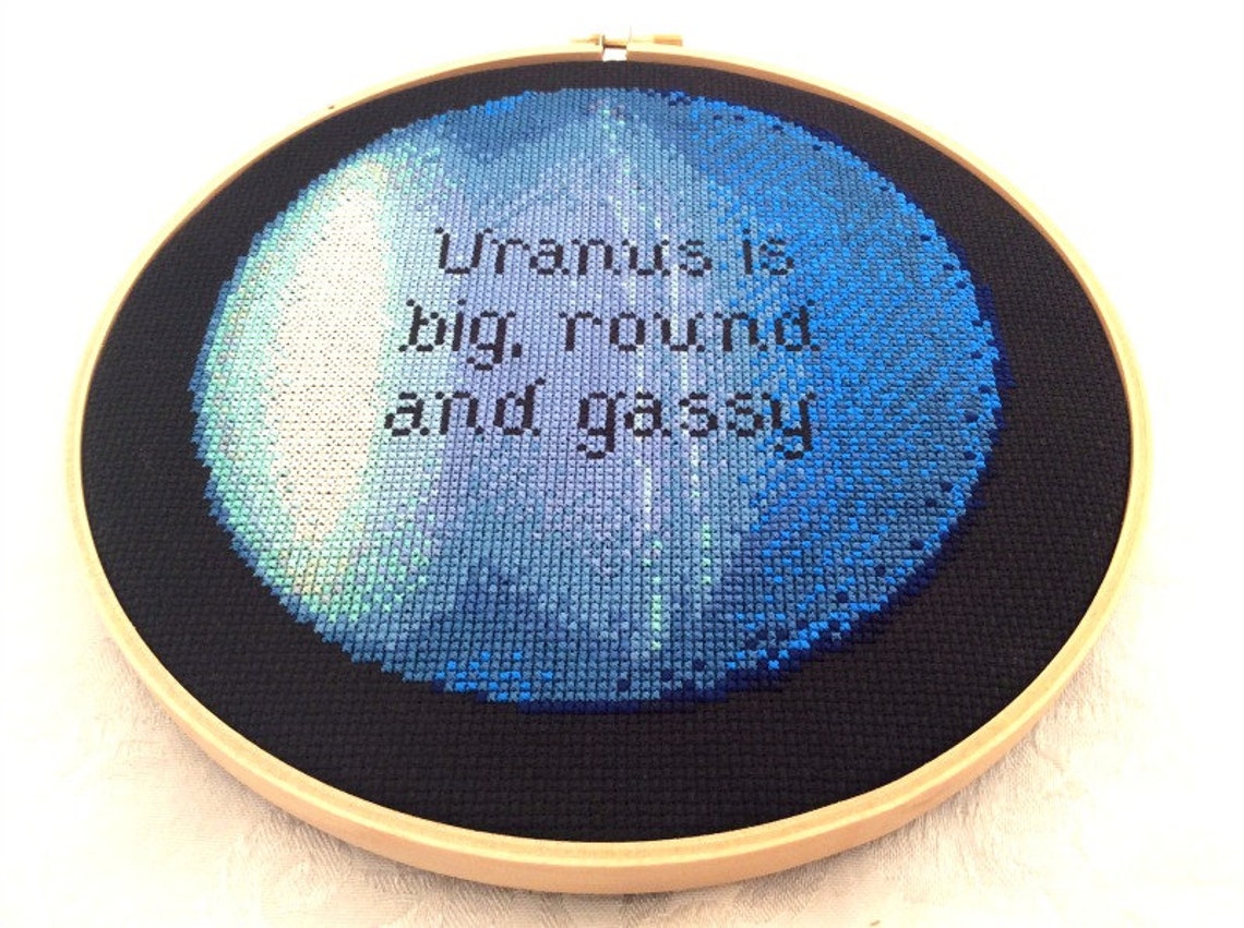 Uranus Cross Stitch Pattern, Rude PDF Pattern, Funny Embroidery, Snarky ...