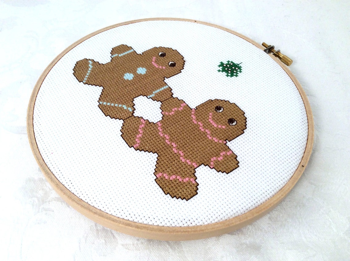 Gingerbread Cross Stitch Pattern, PDF Pattern, Christmas Embroidery ...