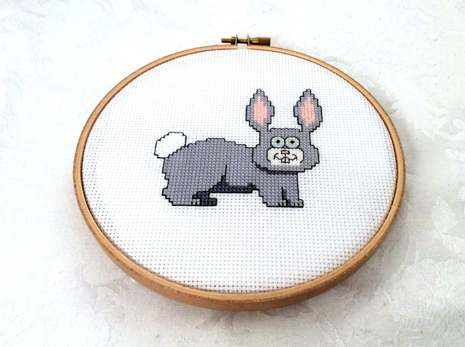 Bunny Cross Stitch Pattern, Rabbit Needlepoint, Animal Embroidery, Cute ...