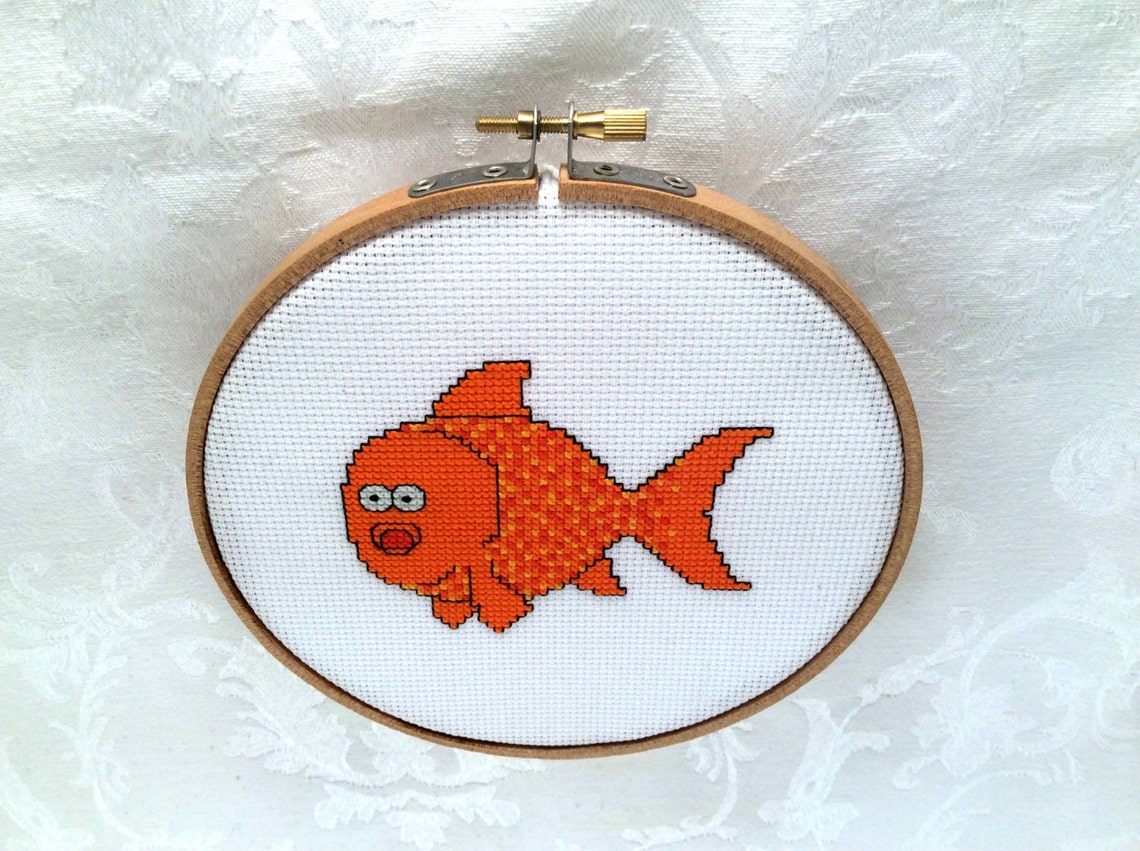 Goldfish Counted Cross Stitch Pattern, Pet PDF Pattern, Fish ...