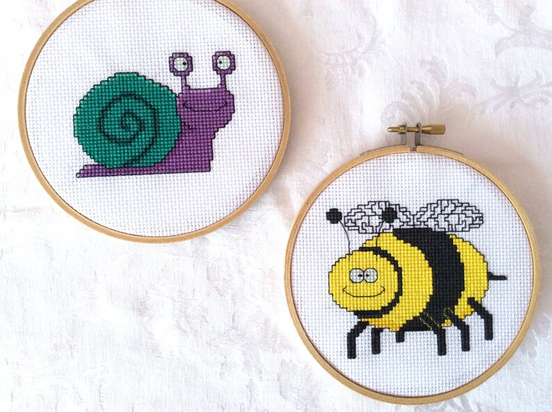 Garden Animal Six Pack Cross Stitch Pattern, Bug Digital Download ...