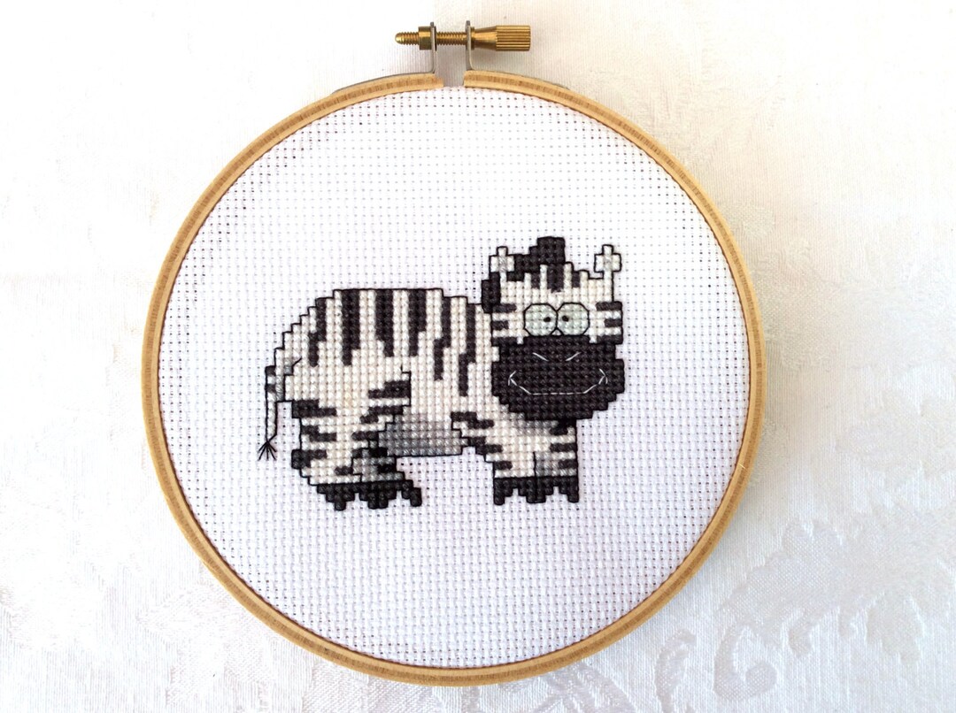 Zebra Cross Stitch Pattern, PDF Pattern, Jungle Embroidery, Animal ...
