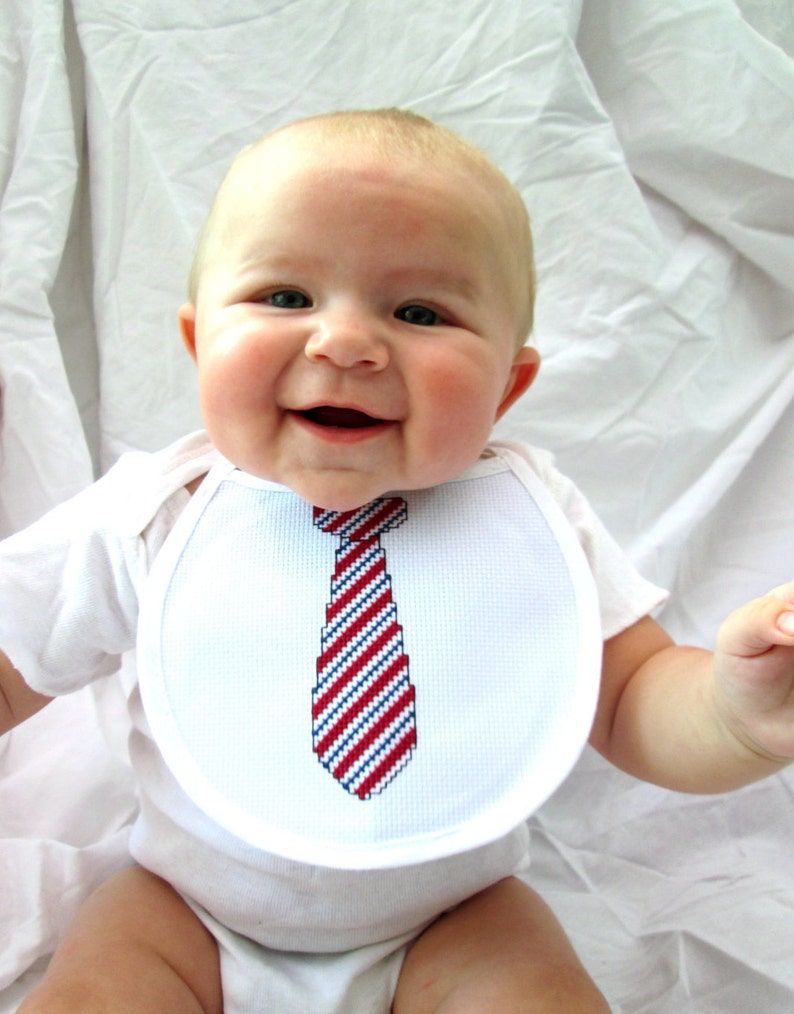 Necktie Baby Bib Cross Stitch Pattern, PDF Pattern, Embroidery, Digital ...