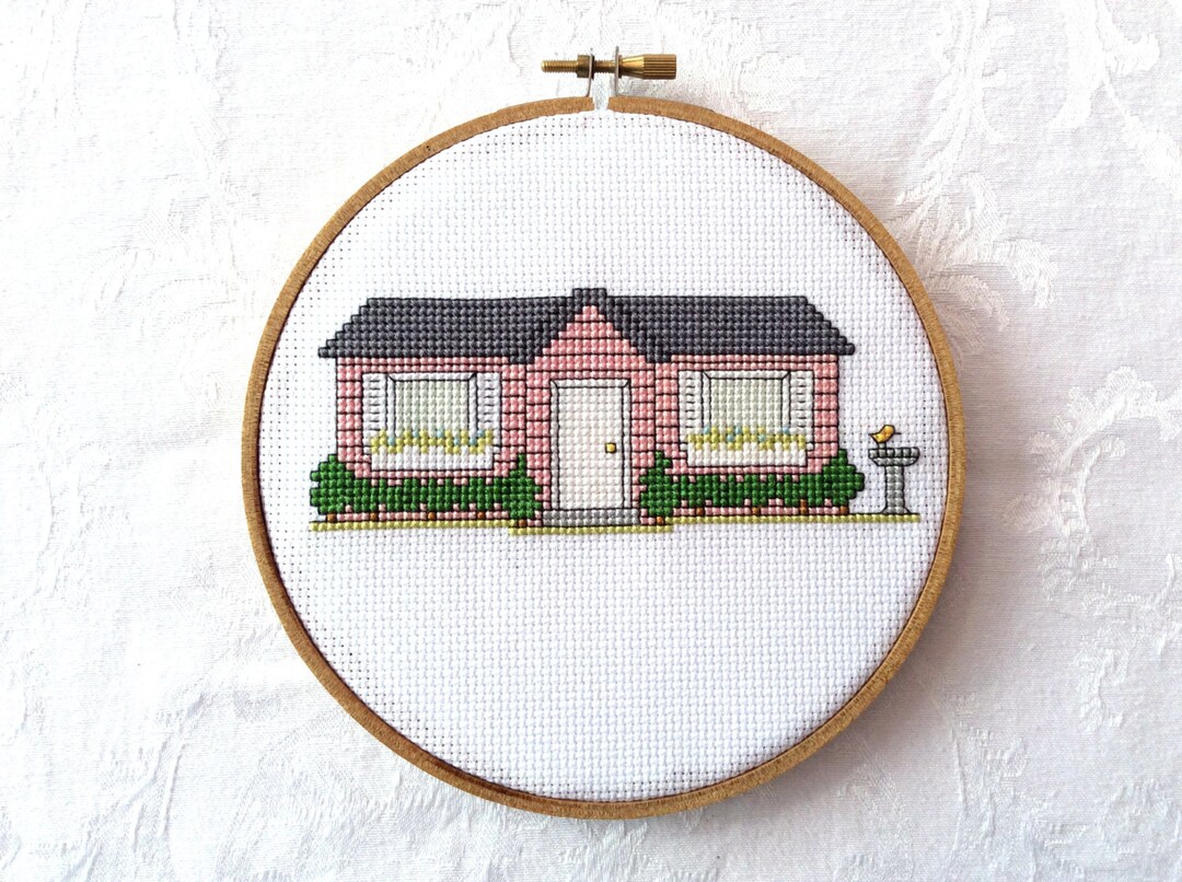 Little Pink House Cross Stitch Pattern, Cozy Cottage, PDF Pattern ...