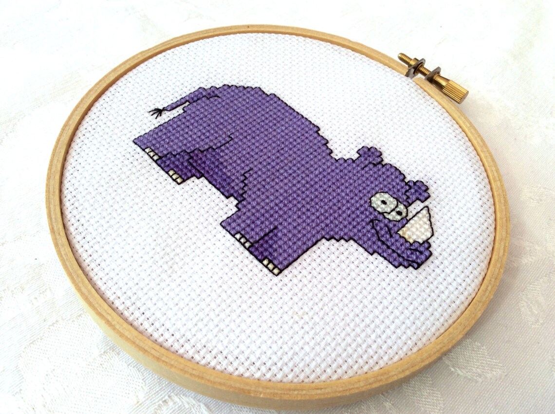 Rhino Cross Stitch Pattern, Digital Download, Zoo PDF Pattern, Jungle ...