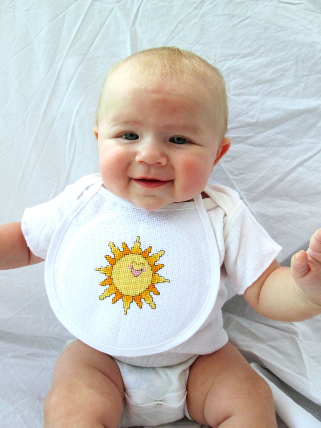 Sunshine Baby Bib Cross Stitch Pattern, Sun PDF Pattern, Infant ...