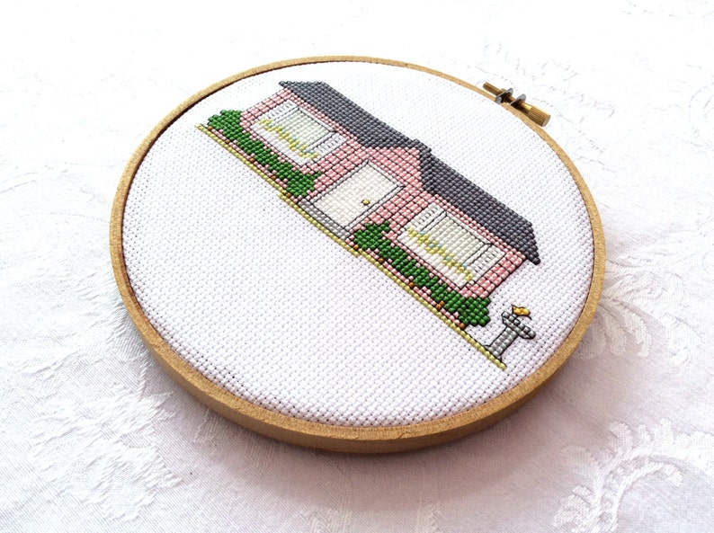 Little Pink House Cross Stitch Pattern, Cozy Cottage, PDF Pattern ...