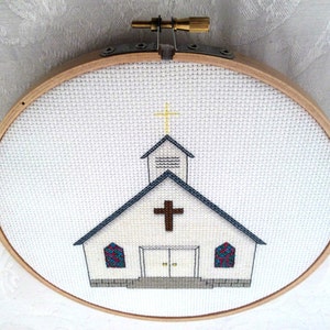 Church Cross Stitch Pattern, Spiritual Needlepoint, Religious ...