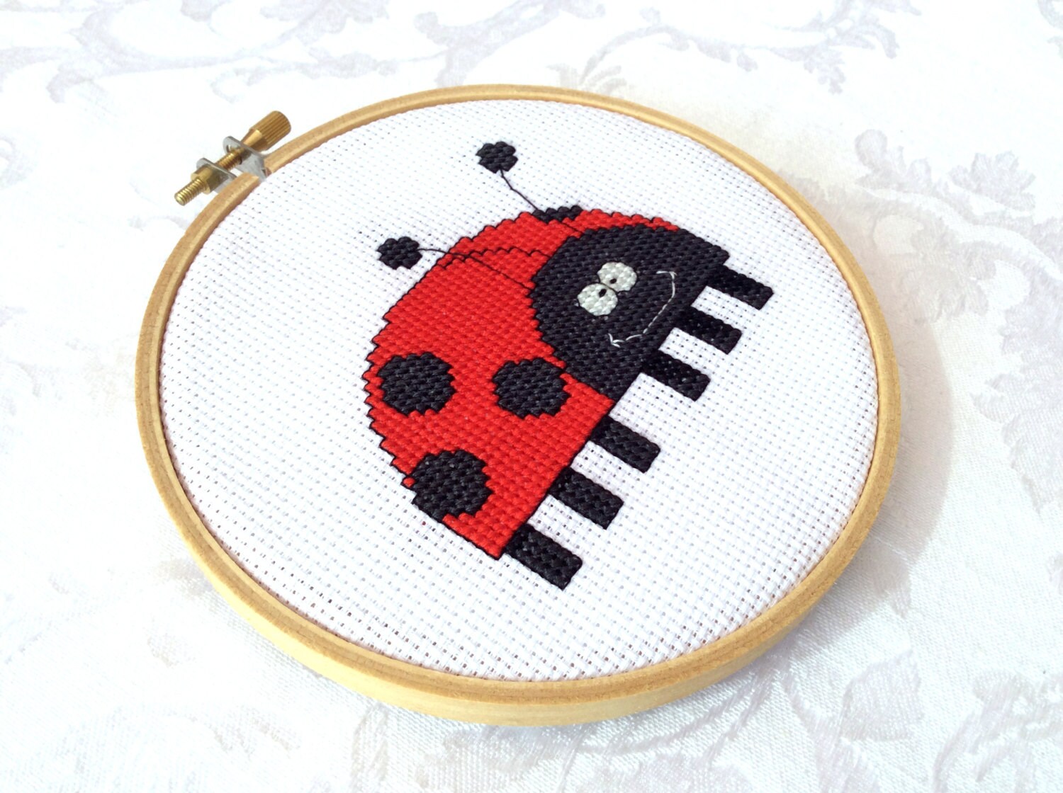 Ladybug Cross Stitch Pattern, PDF Pattern, Bug Embroidery, Garden ...