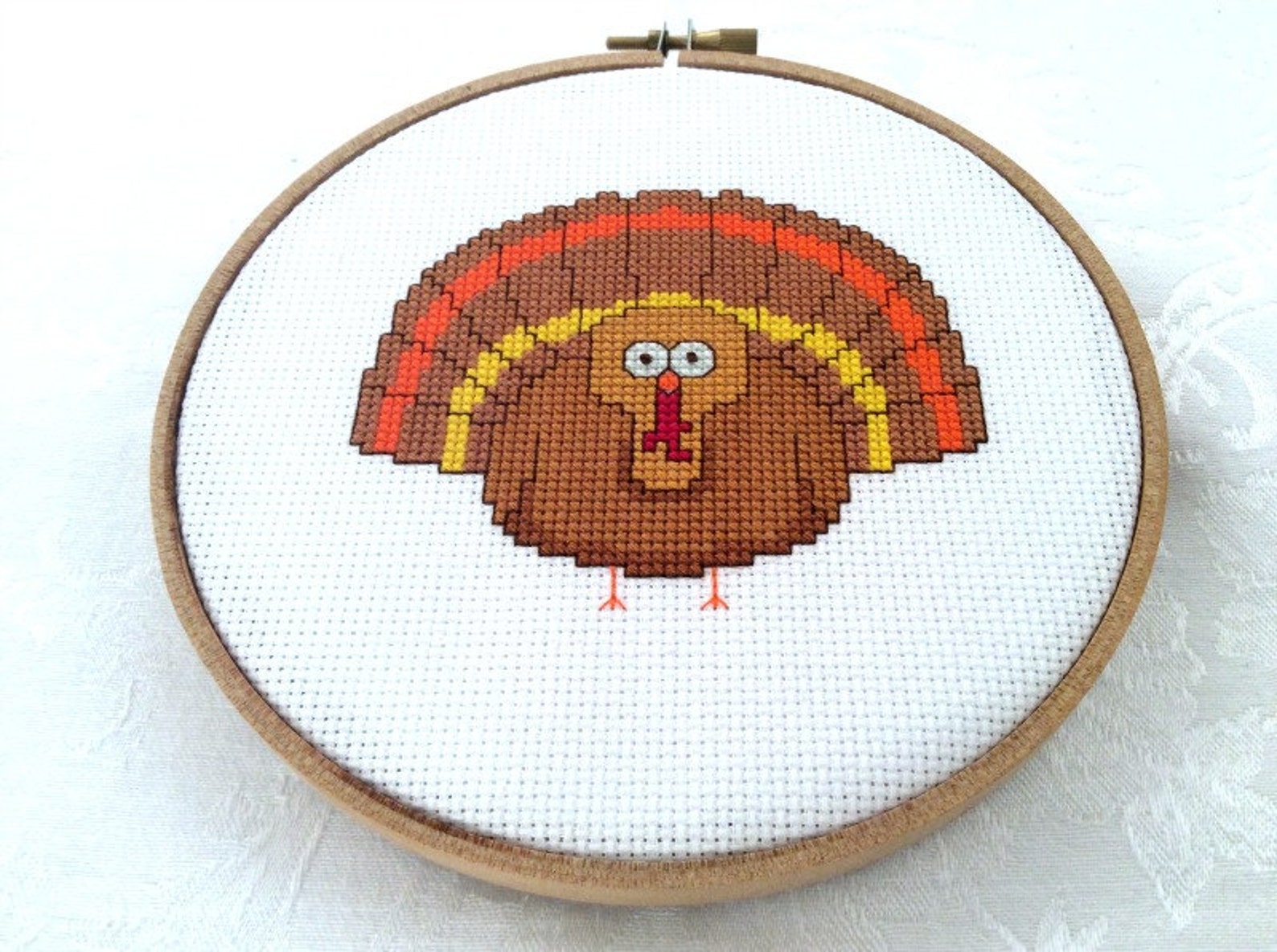Turkey Counted Cross Stitch Pattern, Thanksgiving PDF Pattern, Autumn ...