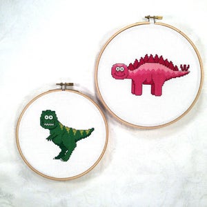 Dinosaur Friends Cross Stitch Pattern Bundle, Dino Needlepoint ...