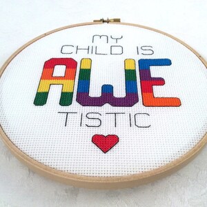 Autistic Cross Stitch Pattern, PDF Pattern, ASD Embroidery, Aspbergers ...