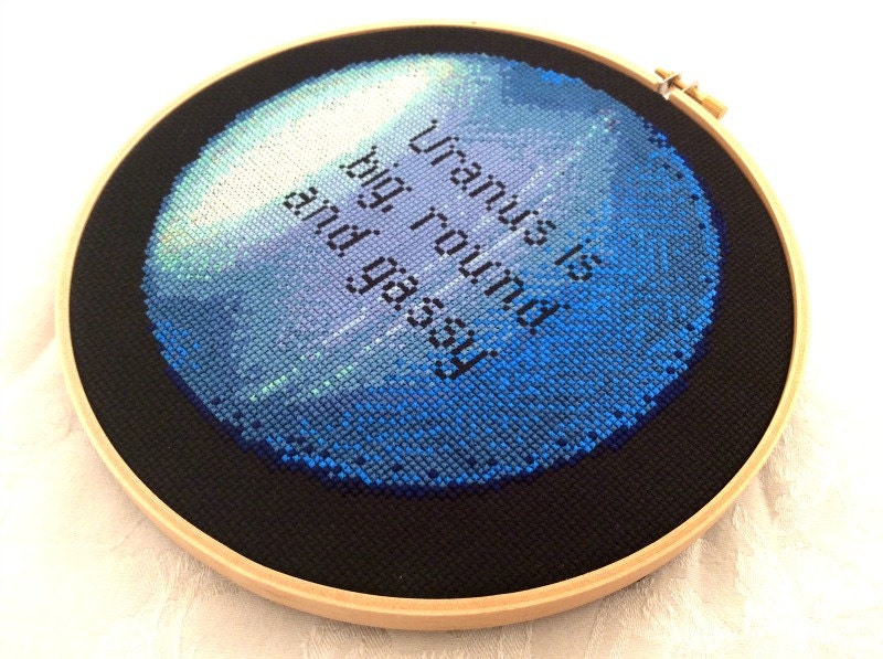 Uranus Cross Stitch Pattern, Rude PDF Pattern, Funny Embroidery, Snarky ...