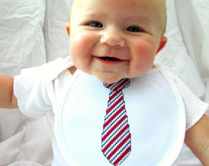 Necktie Baby Bib Cross Stitch Pattern, PDF Pattern, Embroidery, Digital ...