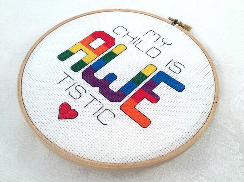 Autistic Cross Stitch Pattern, PDF Pattern, ASD Embroidery, Aspbergers ...