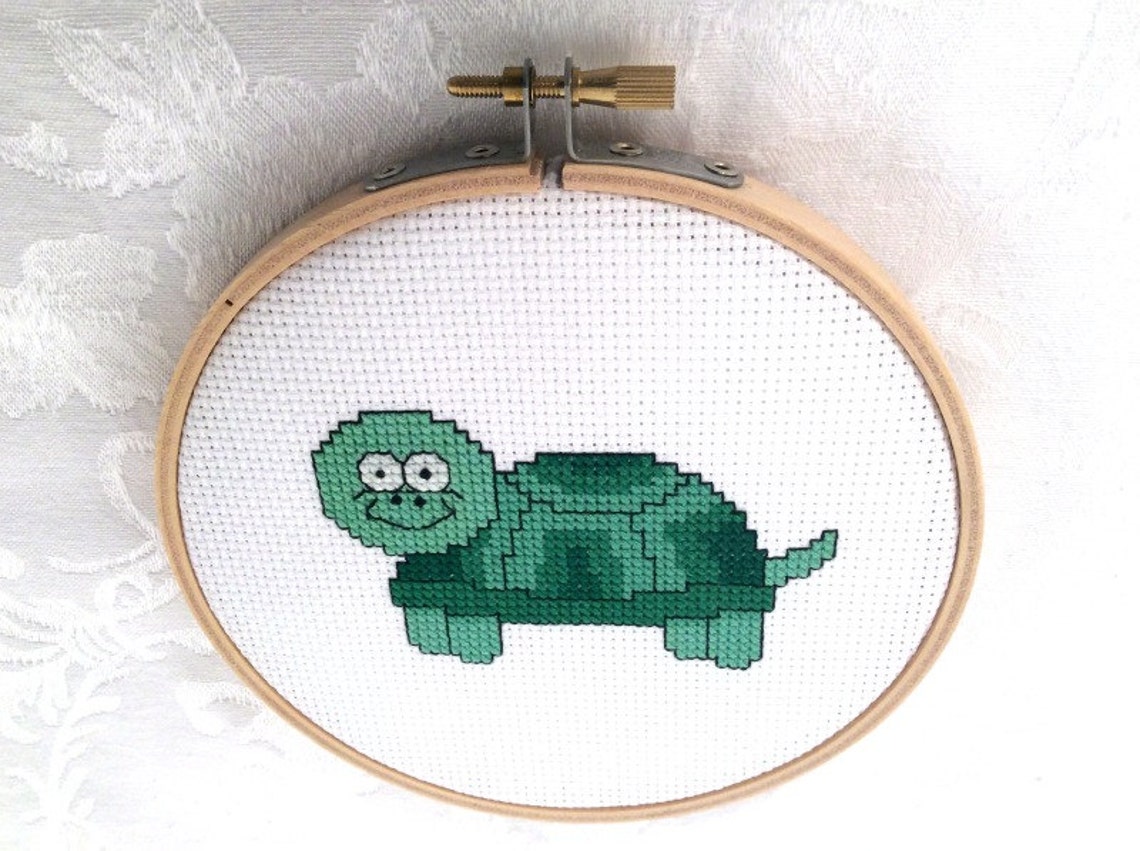 Turtle Cross Stitch Pattern, Embroidery, Pet Needlepoint, PDF Pattern ...