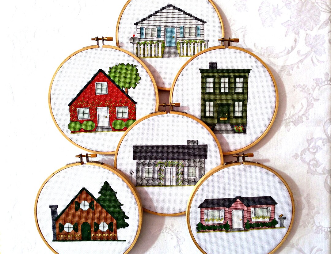 House Cross Stitch Pattern Pack, House PDF Patterns, Home Embroidery ...