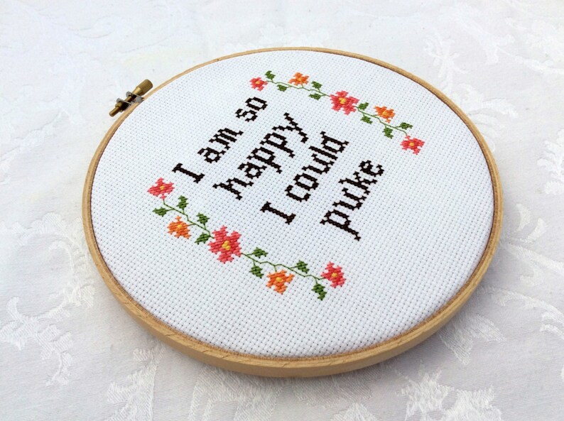 Sarcastic Embroidery Finish, Humorous Cross Stitch, Funny Wall Hanging ...