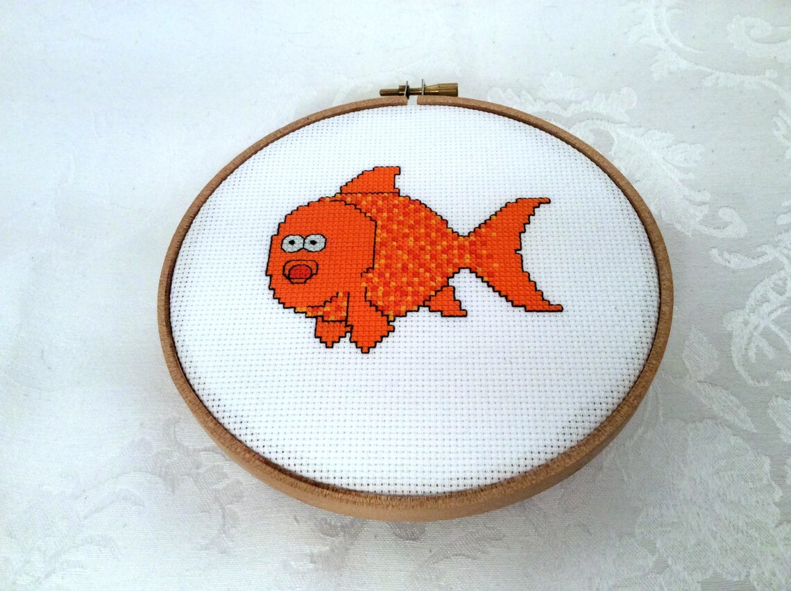 Goldfish Counted Cross Stitch Pattern, Pet PDF Pattern, Fish ...