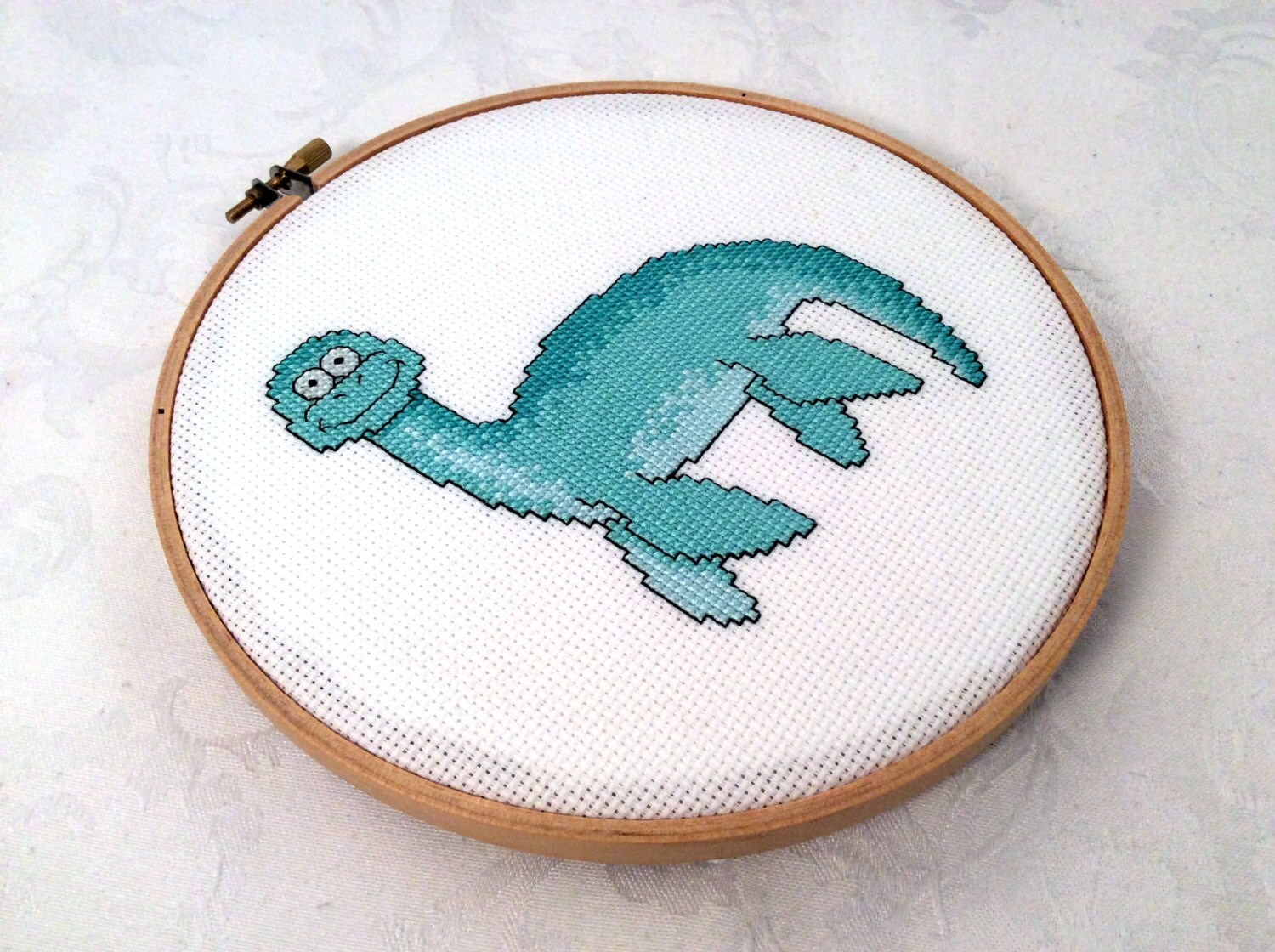 Plesiosaur Counted Cross Stitch Pattern, Dinosaur Needlepoint, Dino ...