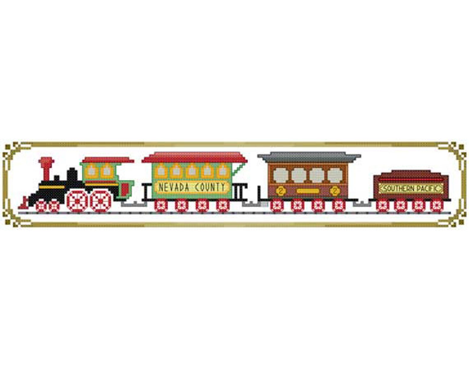 Cross Stitch Pattern Baby Birth Announcement Record, Train Counted ...